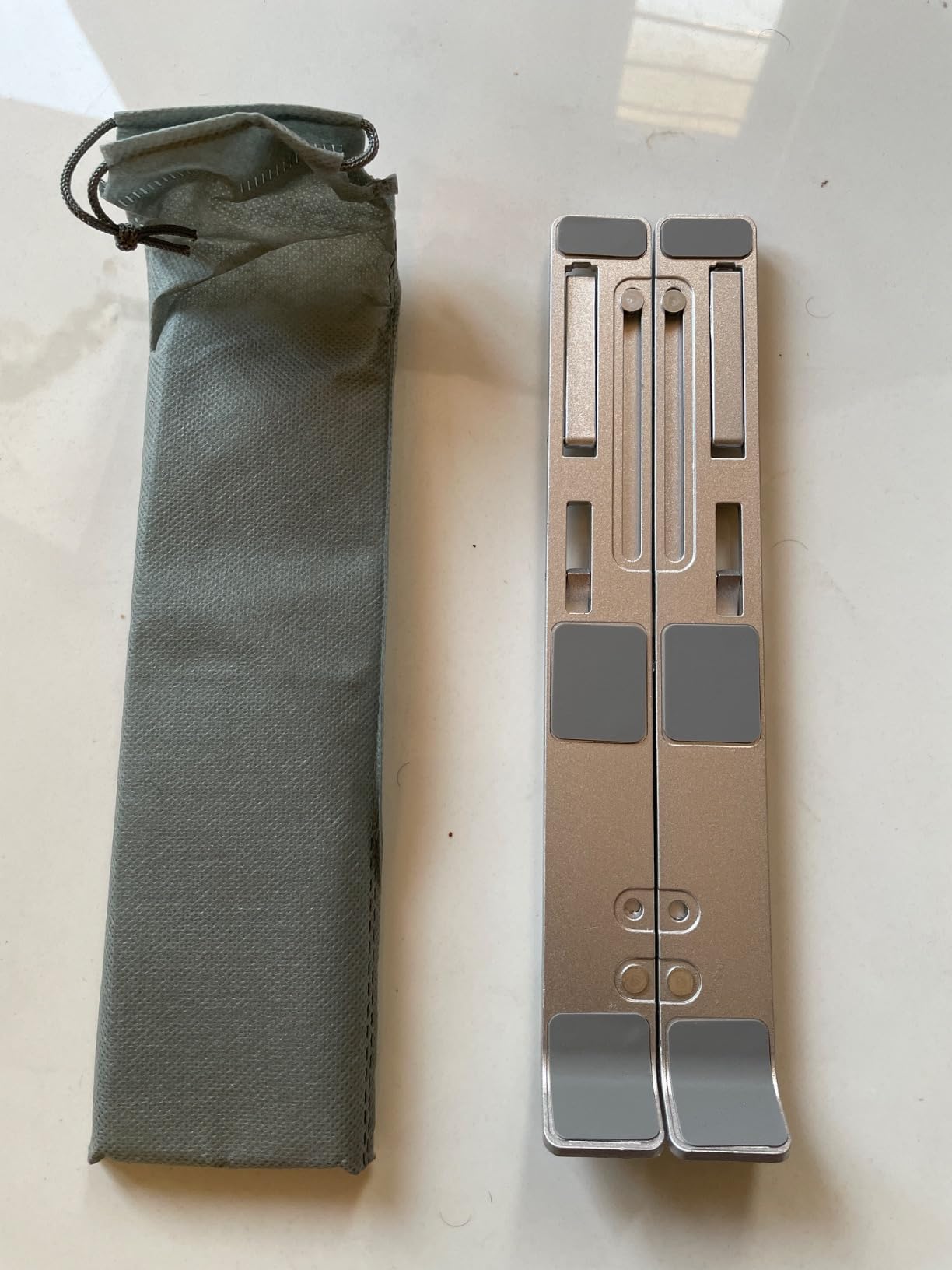 amazon basics Laptop Stand, Height-Adjustable, Foldable, Portable ...