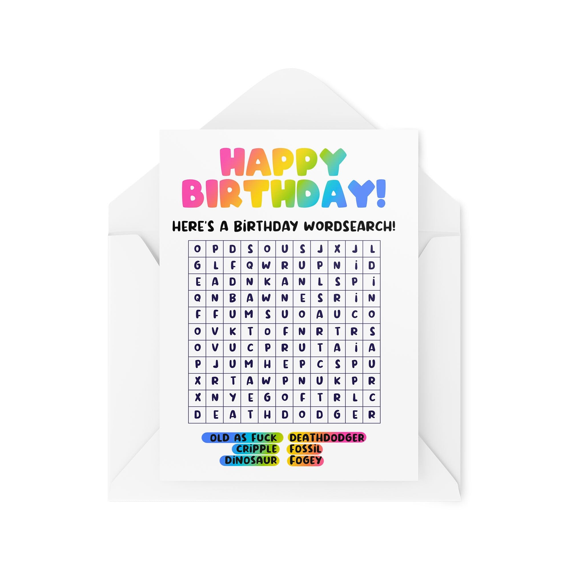 Birthday Card Word Search