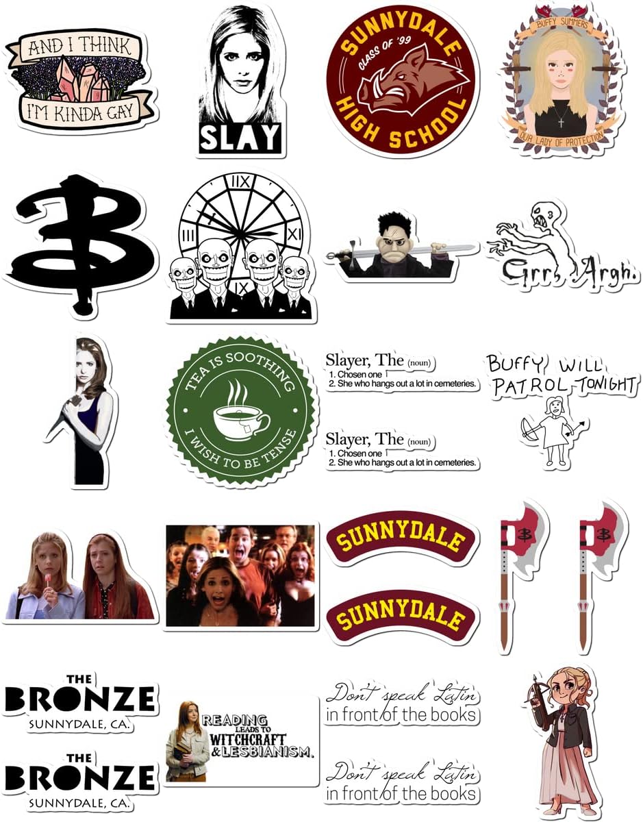 Amazon.com: 20 Pcs Stickers Pack Buffy Laptop The Waterproof Vampire ...