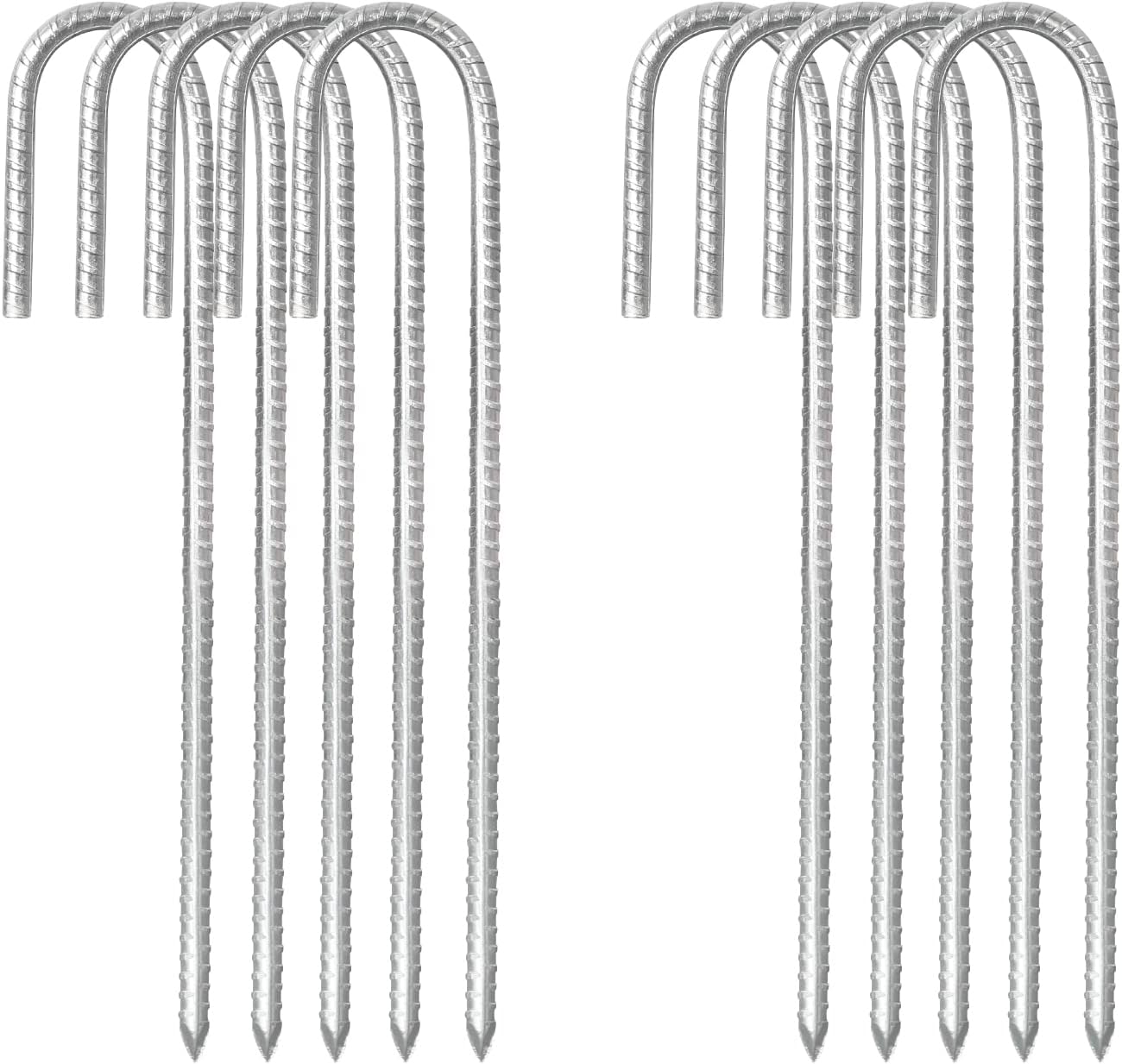 Amazon.com : Rebar Stakes, 10 Pack 16 Inch Heavy Duty J Hook Galvanized ...