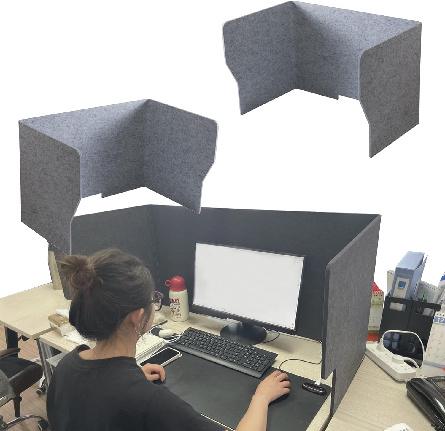 Amazon.com: Desktop Privacy Screen 3 Panel (A Set of 2) for School ...