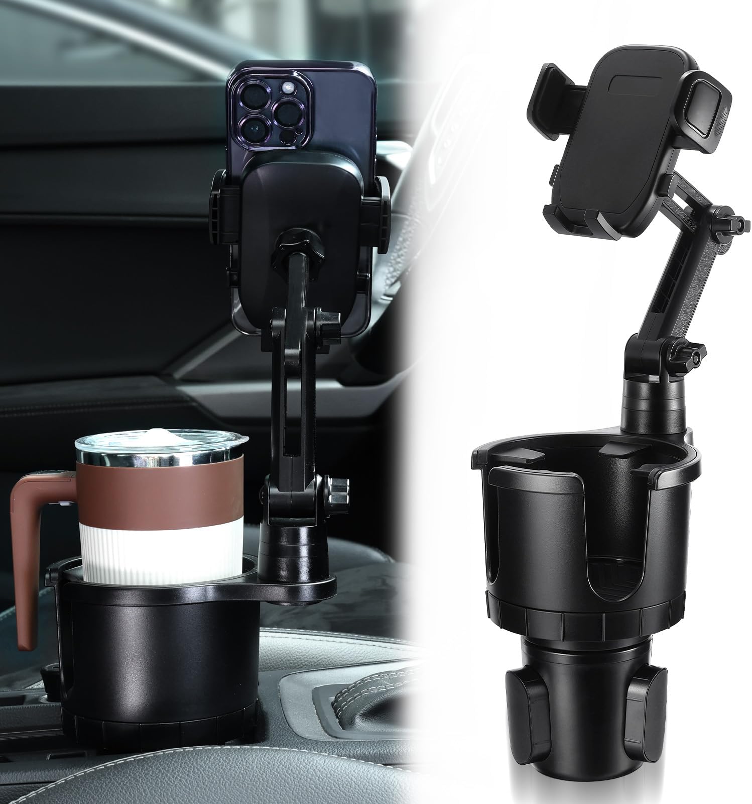 Amazon.com: JOYTUTUS Cup Holder Phone Mount for Car, Car Cup Holder ...