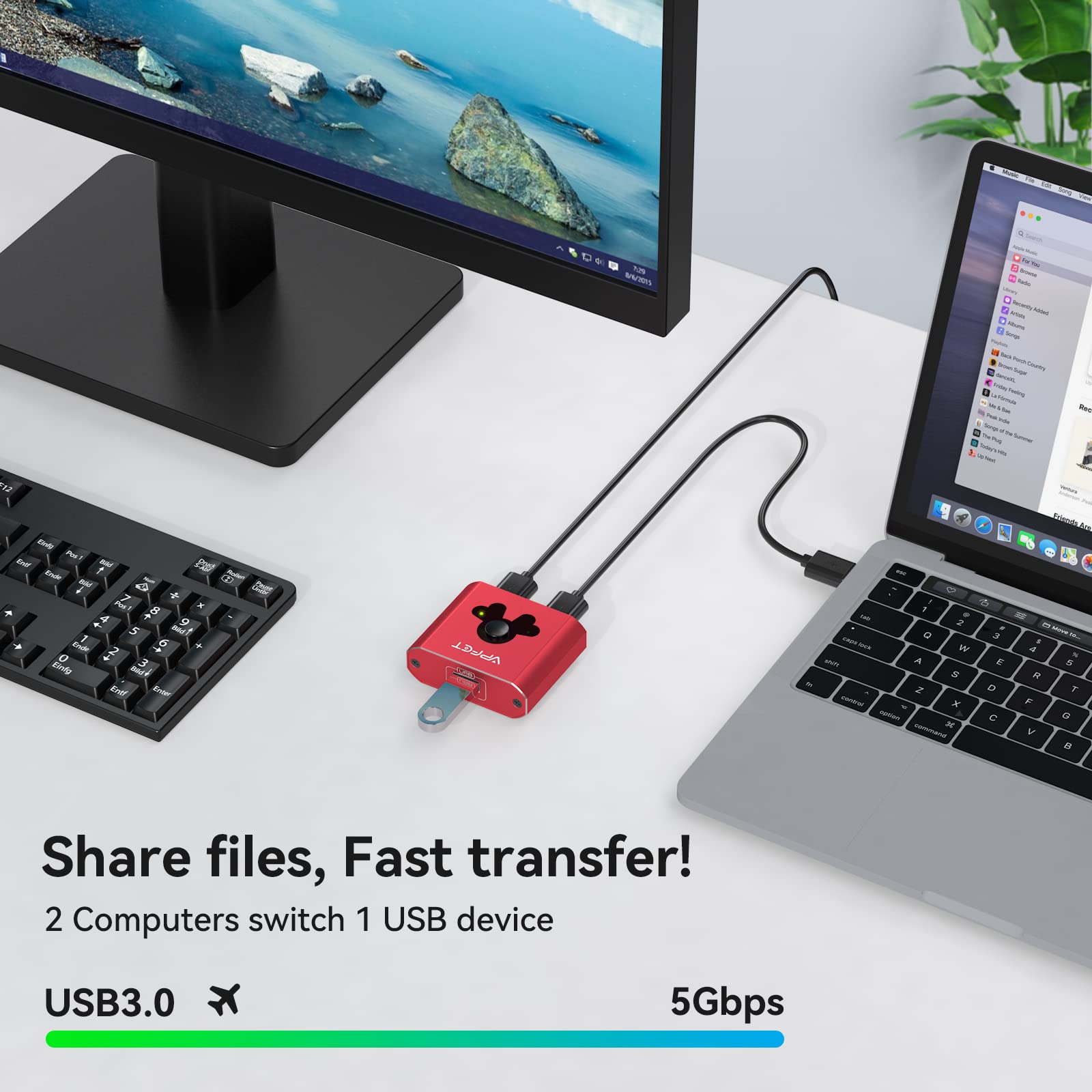 Snapklik.com : USB 3.0 Switch Selector,USB Switcher 2 In 1 Out / 1 In 2 ...
