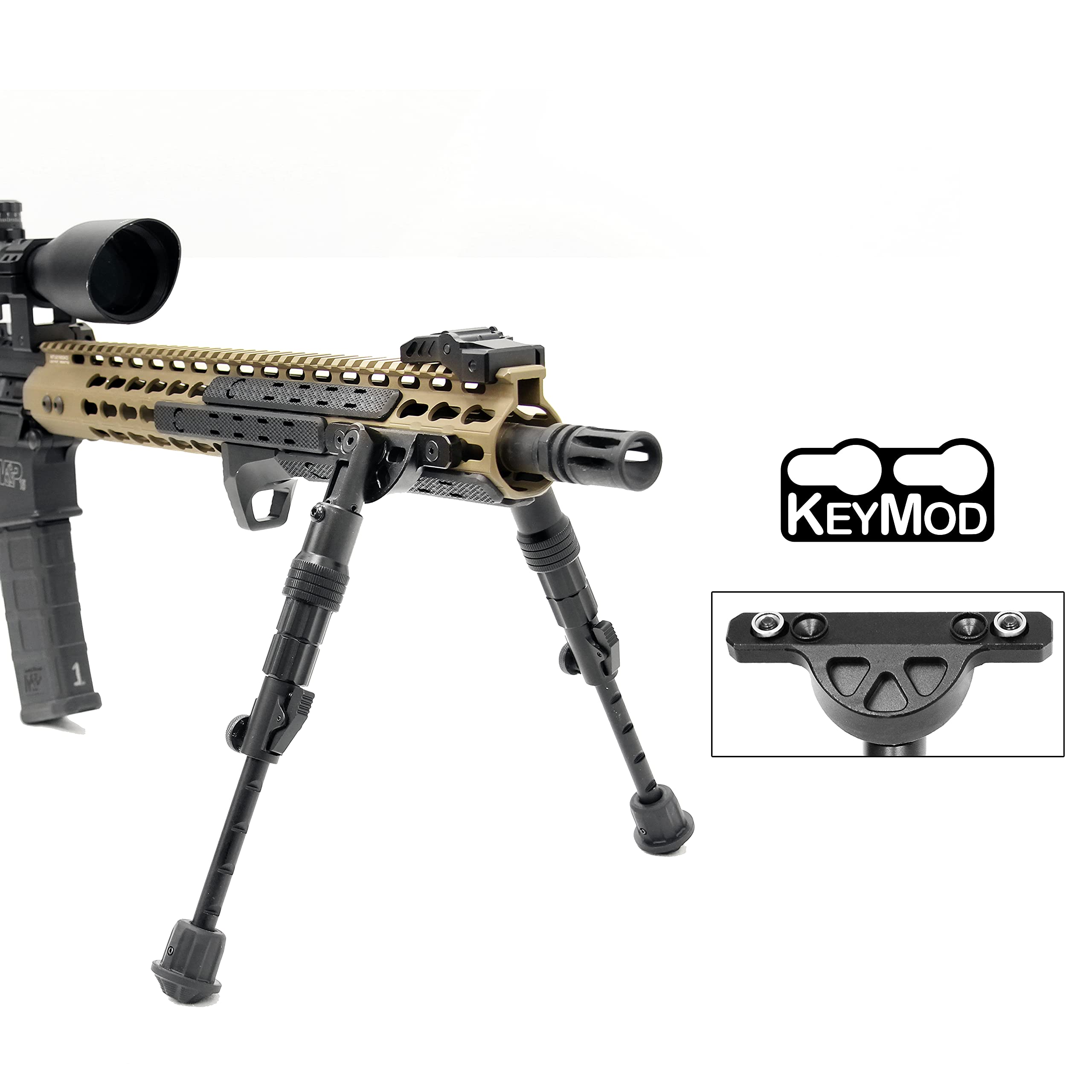 Leapers TL-BPDK01 Inc, UTG Recon Flex Bipod, Keymod, Black, 5.7"-8"