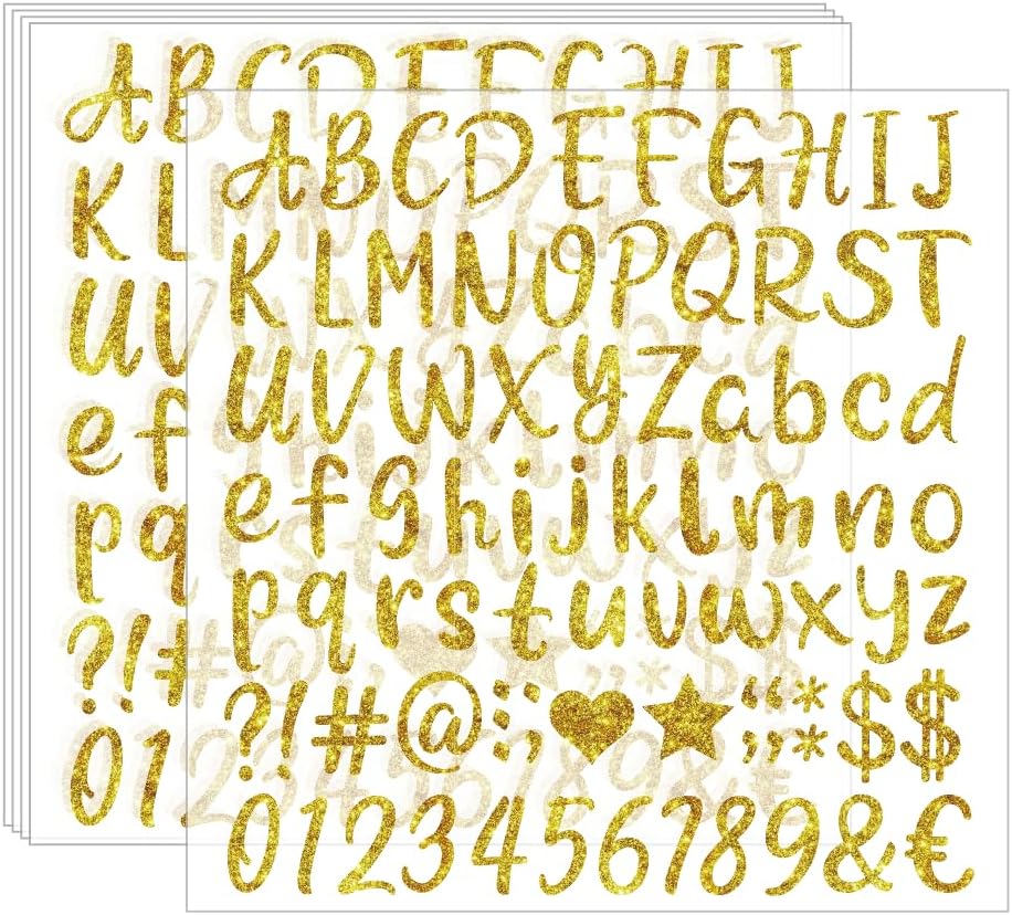 Amazon.com: 1 Inch 375 Pieces Cute Iron On Letters Iron on Numbers Heat ...