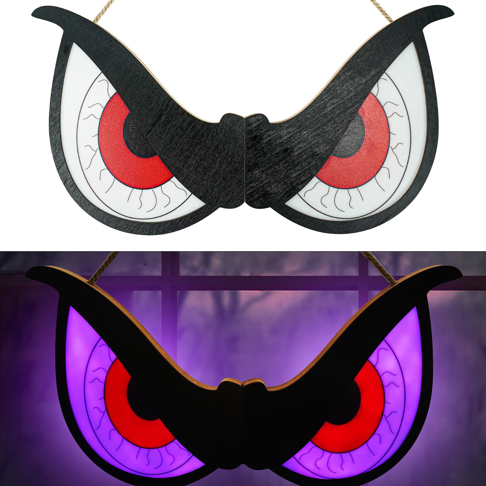 Amazon.com: Agusbagli 40 LED Halloween Flashing Spooky Eyes Lights, 20 ...