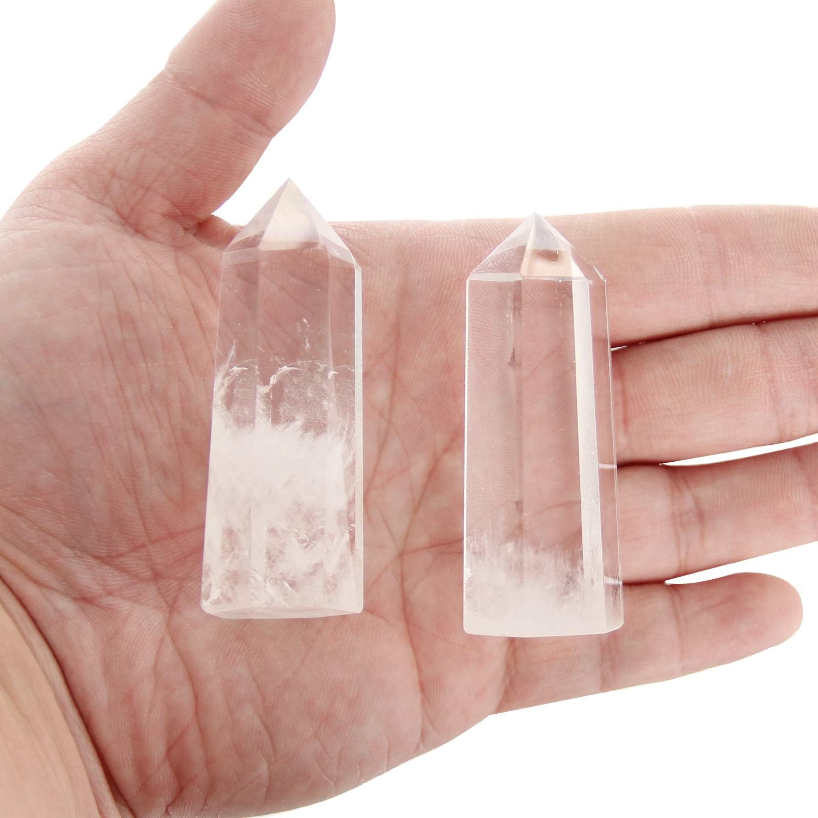 Amazon.com: Clear Quartz Crystal Wand-1 Pc 3.5"-3.9" Natural Clear ...