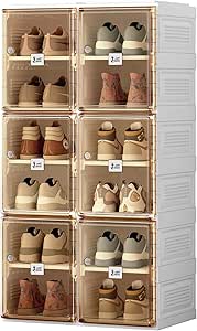 Amazon.com: ANTBOX Shoe Organizer Storage Box, Portable Folding Shoe Rack For Closet With ...