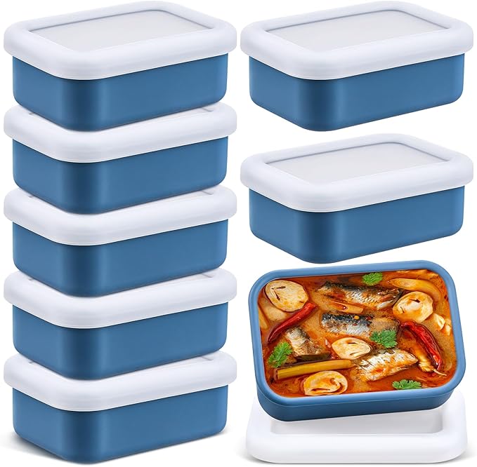 Amazon.com: Nuogo 8 Pcs 1 Cup Silicone Freezer Trays with Lid Silicone ...