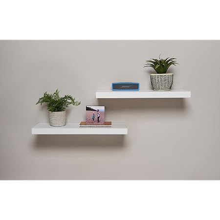 WATSONS Wall Mounted 40cm Floating Shelf - Pack of Two - White : Amazon ...