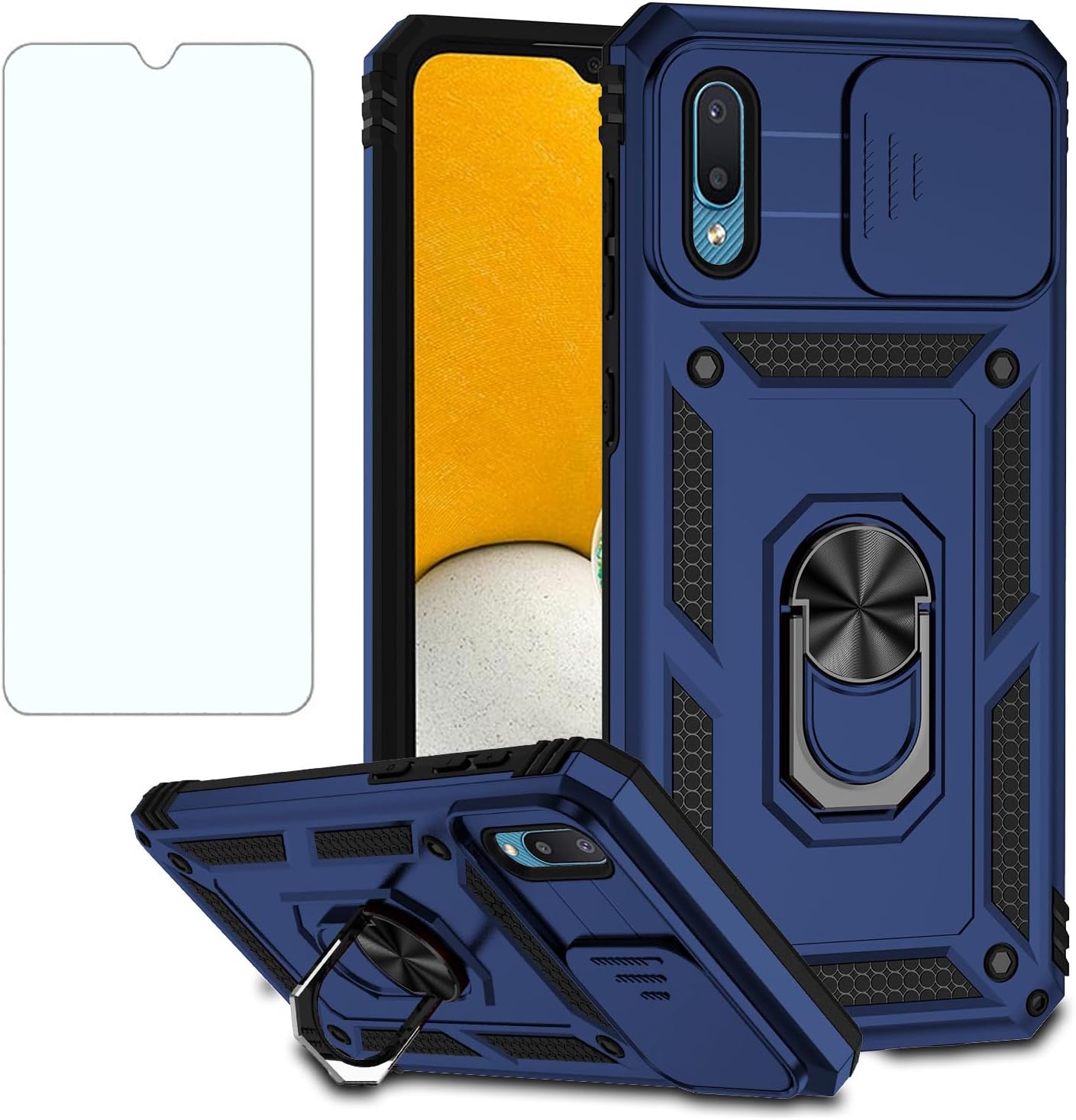 Amazon.com: Asuwish Phone Case for Samsung Galaxy A02 with Tempered ...