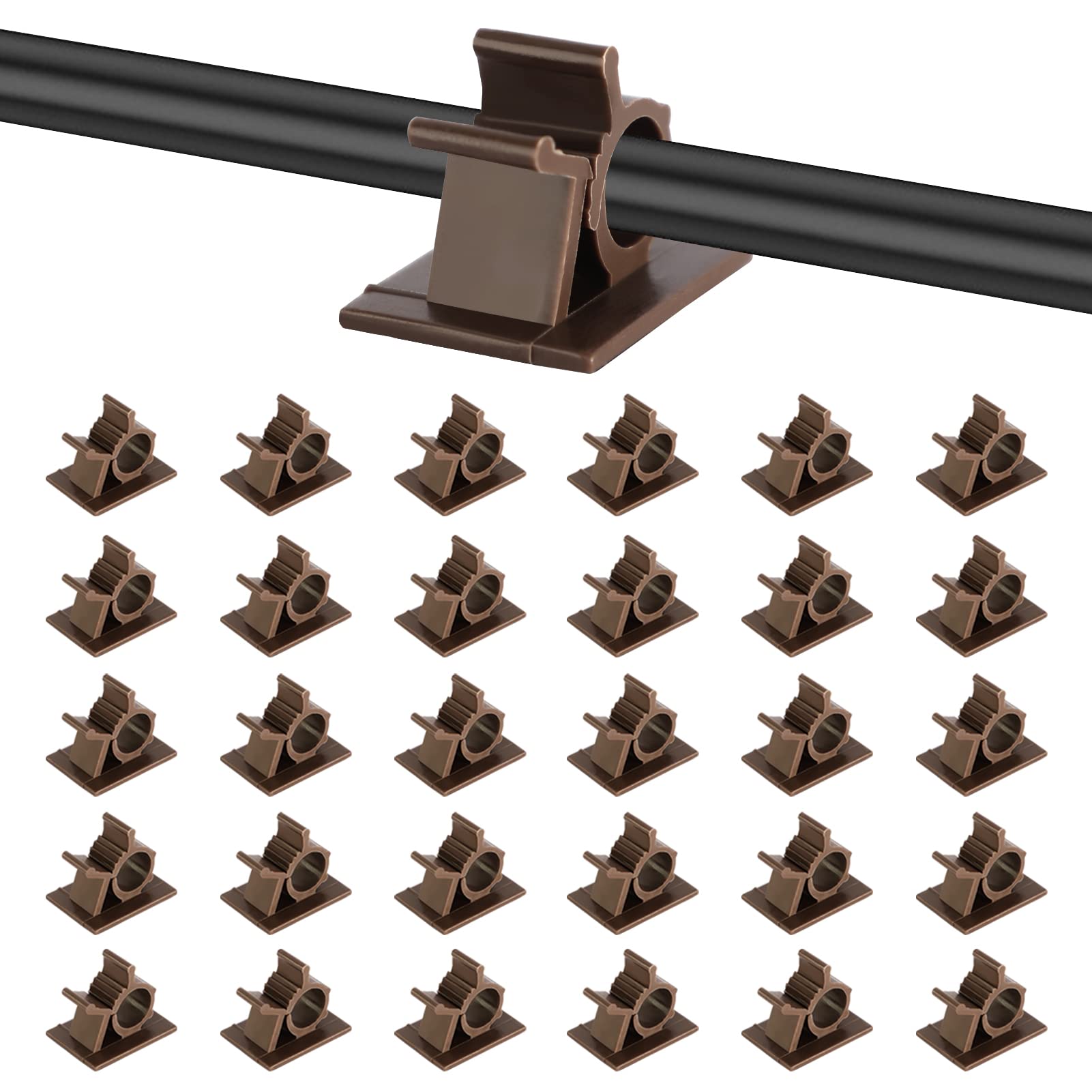Amazon.com: Viaky Adjustable Cable Clips, 30 Pcs Brown Adhesive Holder ...