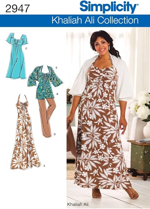 Amazon.com: Simplicity Sewing Pattern 2947 Plus Size Dresses, FF (18W ...