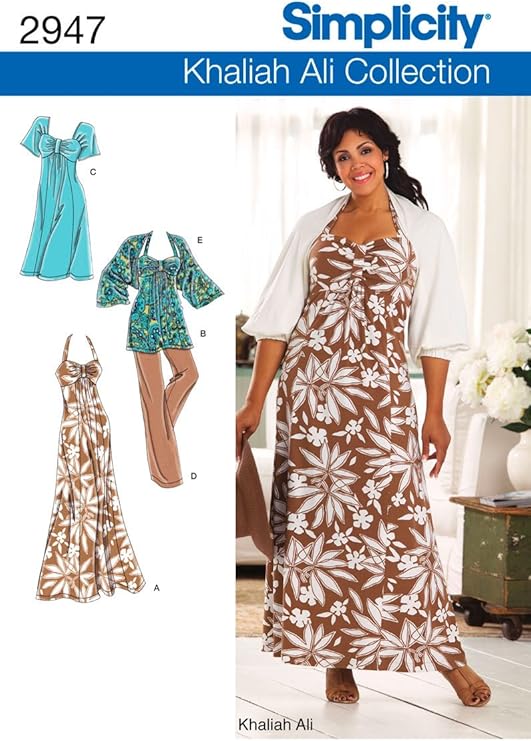 Amazon.com: Simplicity Sewing Pattern 2947 Plus Size Dresses, FF (18W ...