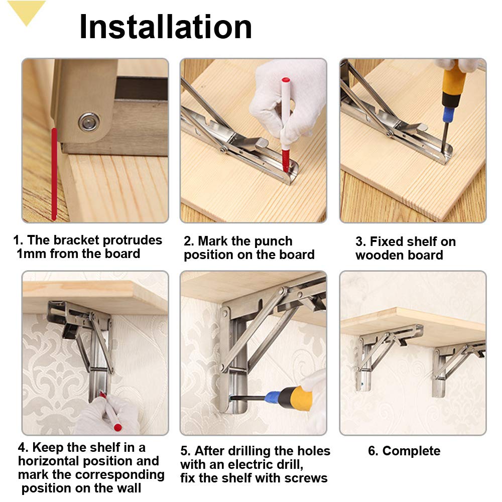 Snapklik.com : Folding Shelf Brackets 16 Inch
