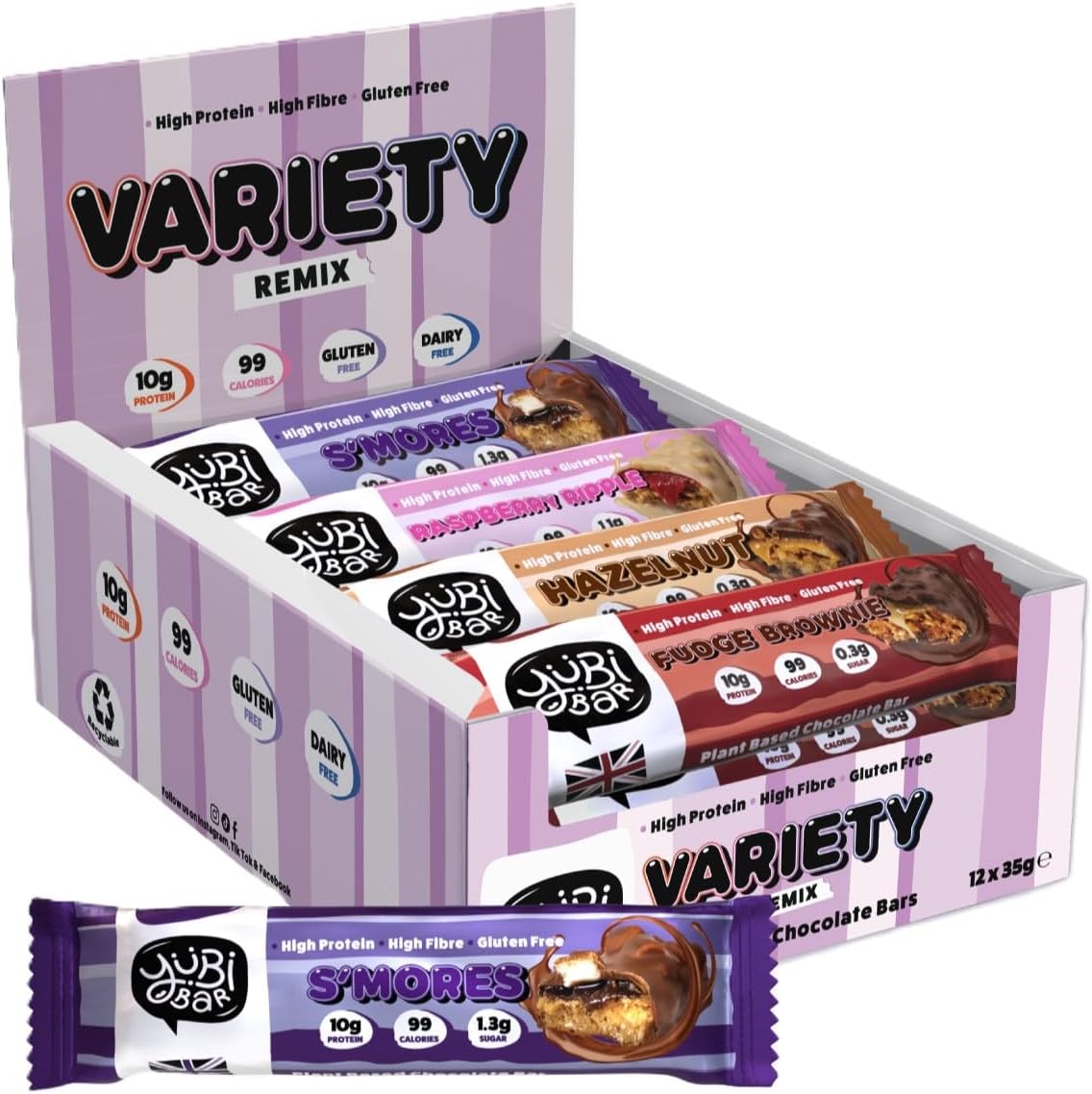 YuBi Variety Mix 12 Pack - Protein Bars - 99 Calories, High Protein ...