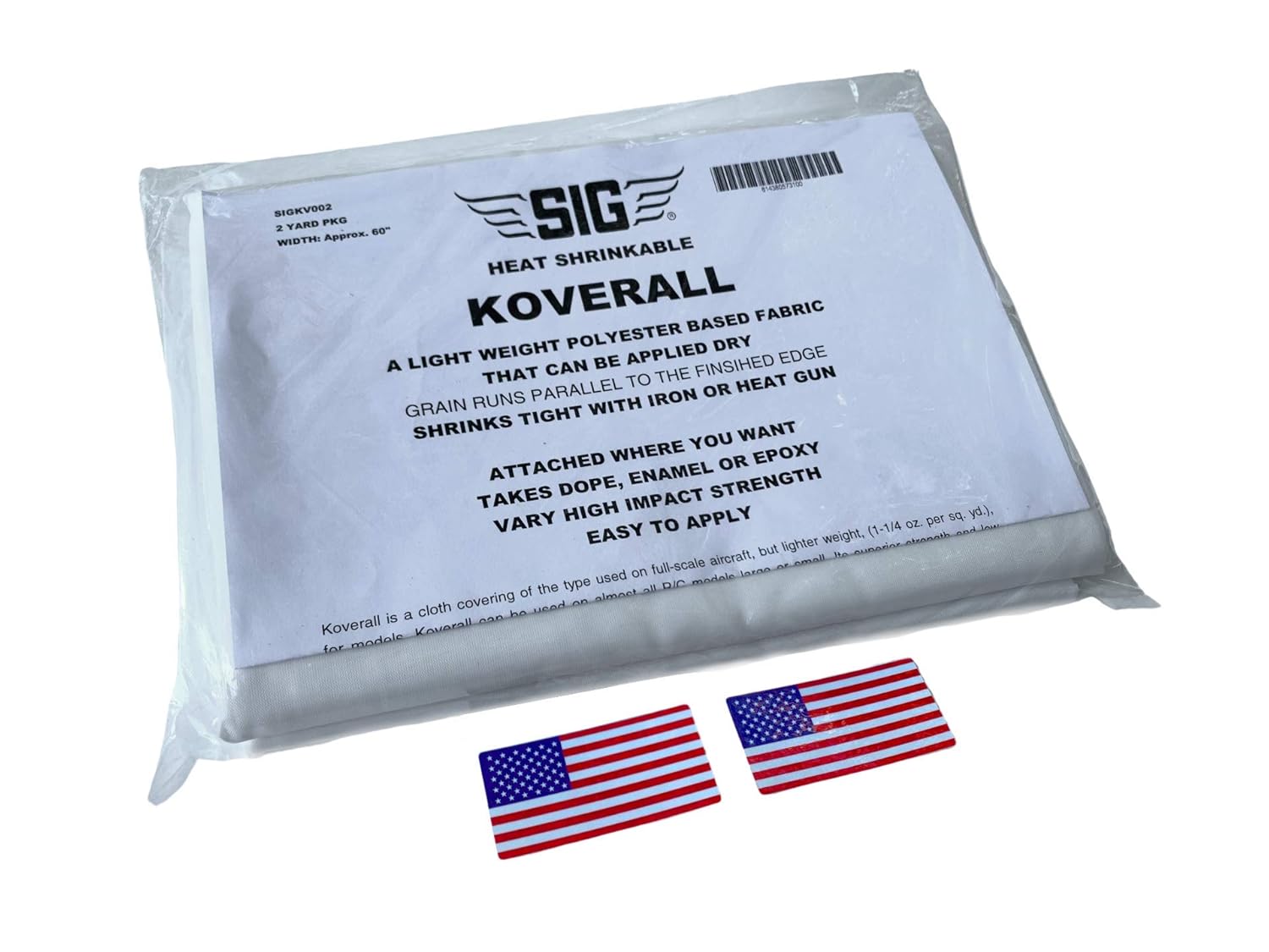 SIG Koverall Heat Shrinkable RC Airplane Covering & American Flag Decal ...