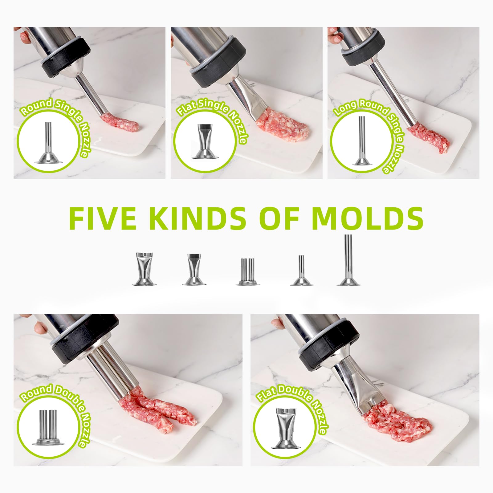 Snapklik.com : Jillmo Jerky Gun, Stainless Steel Jerky Maker, Jerky Gun Kit