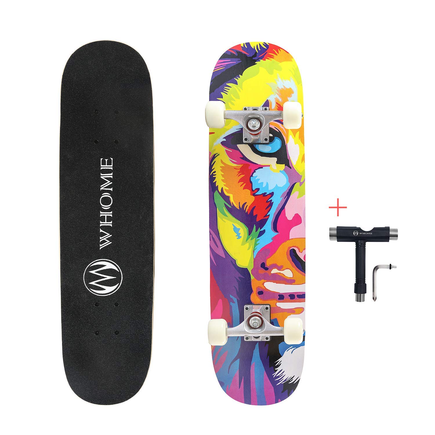 WHOME Skateboards for Adults/Kids Teens/Girl Beginner/Boy - 31"x8" Pro ...