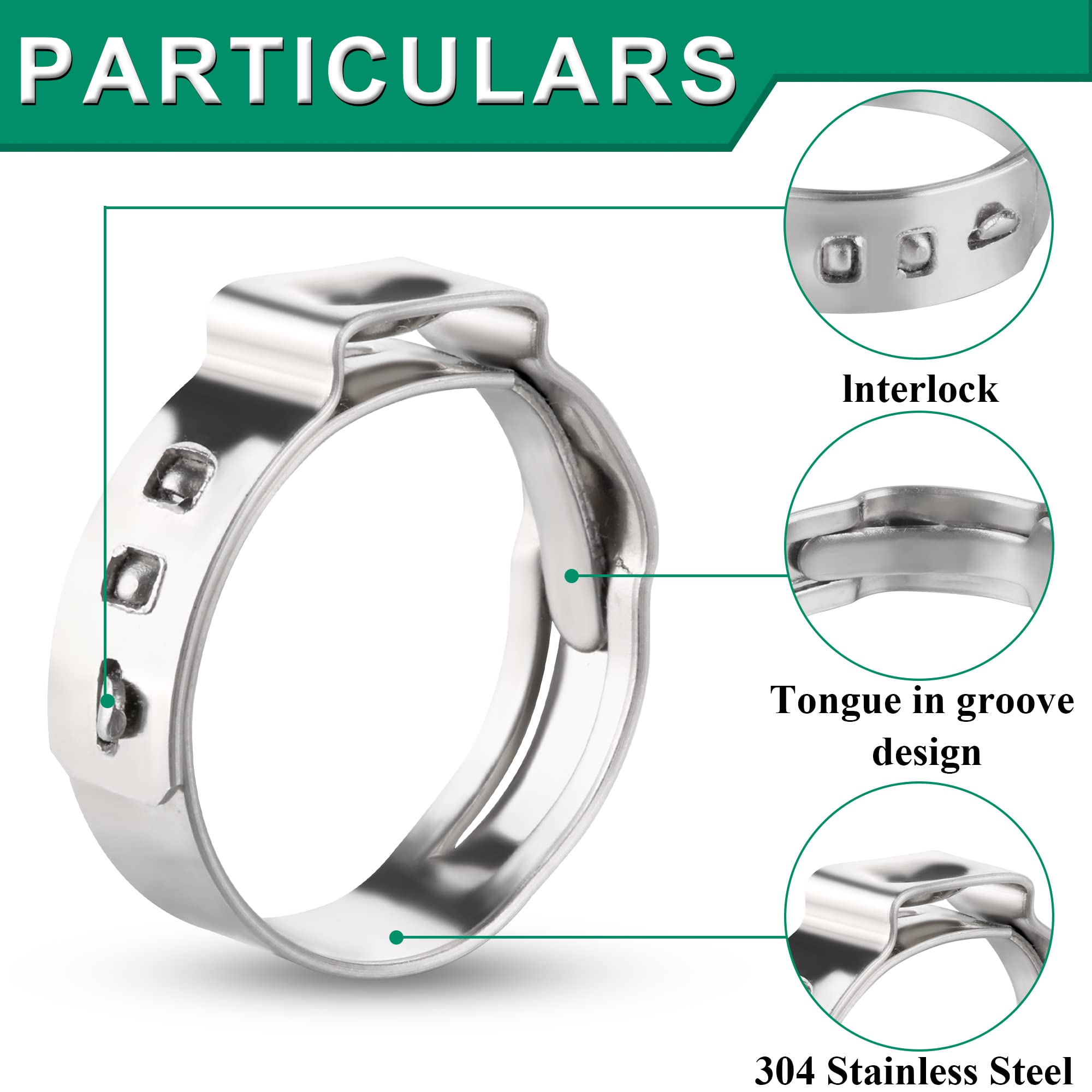 Snapklik.com : 60pcs 3/4 Inch Pex Clamps Crimp Rings Set,304 Stainless ...