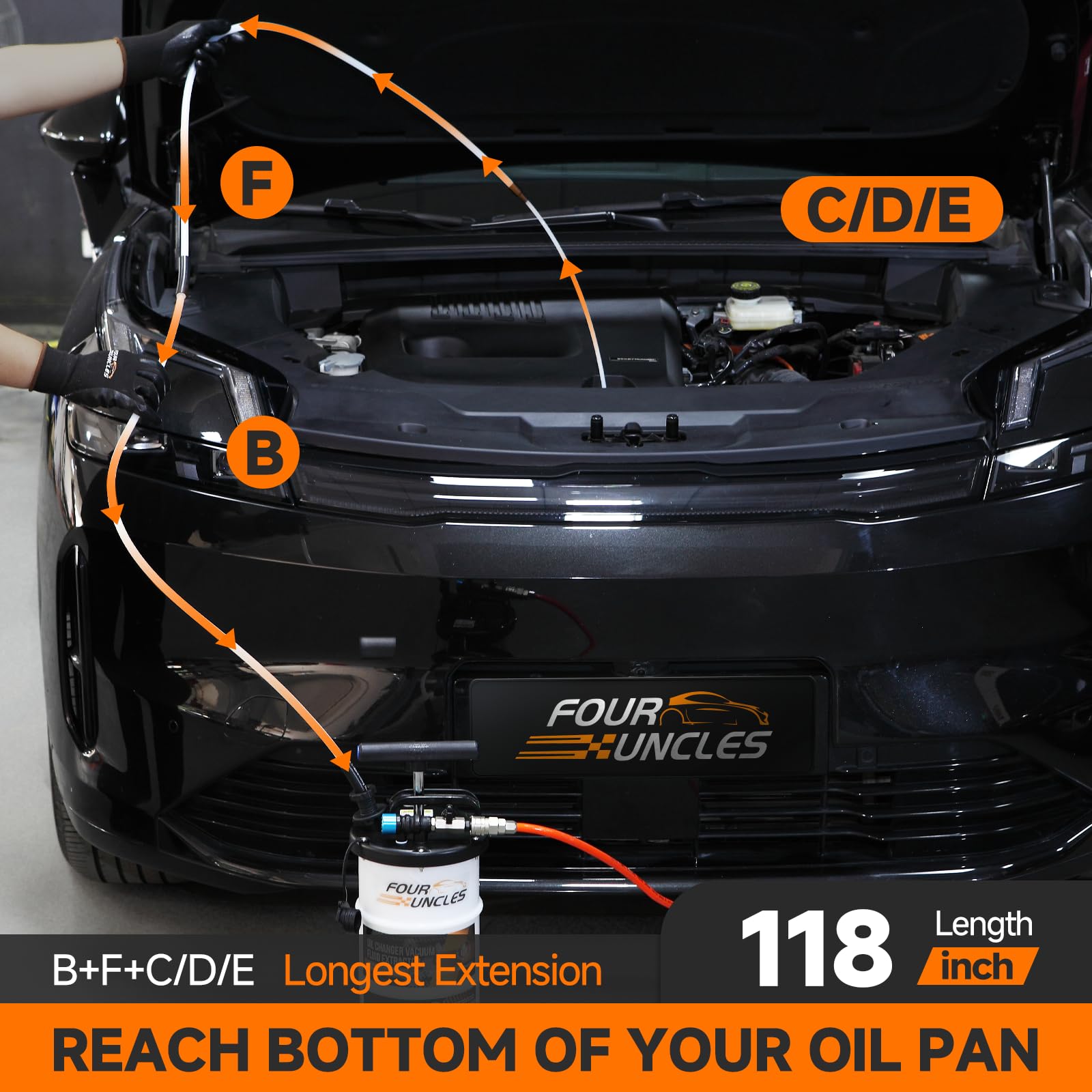 Snapklik.com : FOUR UNCLES 6.5L Oil Extractor - Pneumatic/Manual Vacumm ...