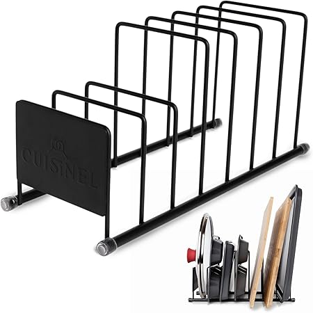 Amazon.com - EVERIE Adjustable Bakeware Organizer Pot Lid Holder Rack ...