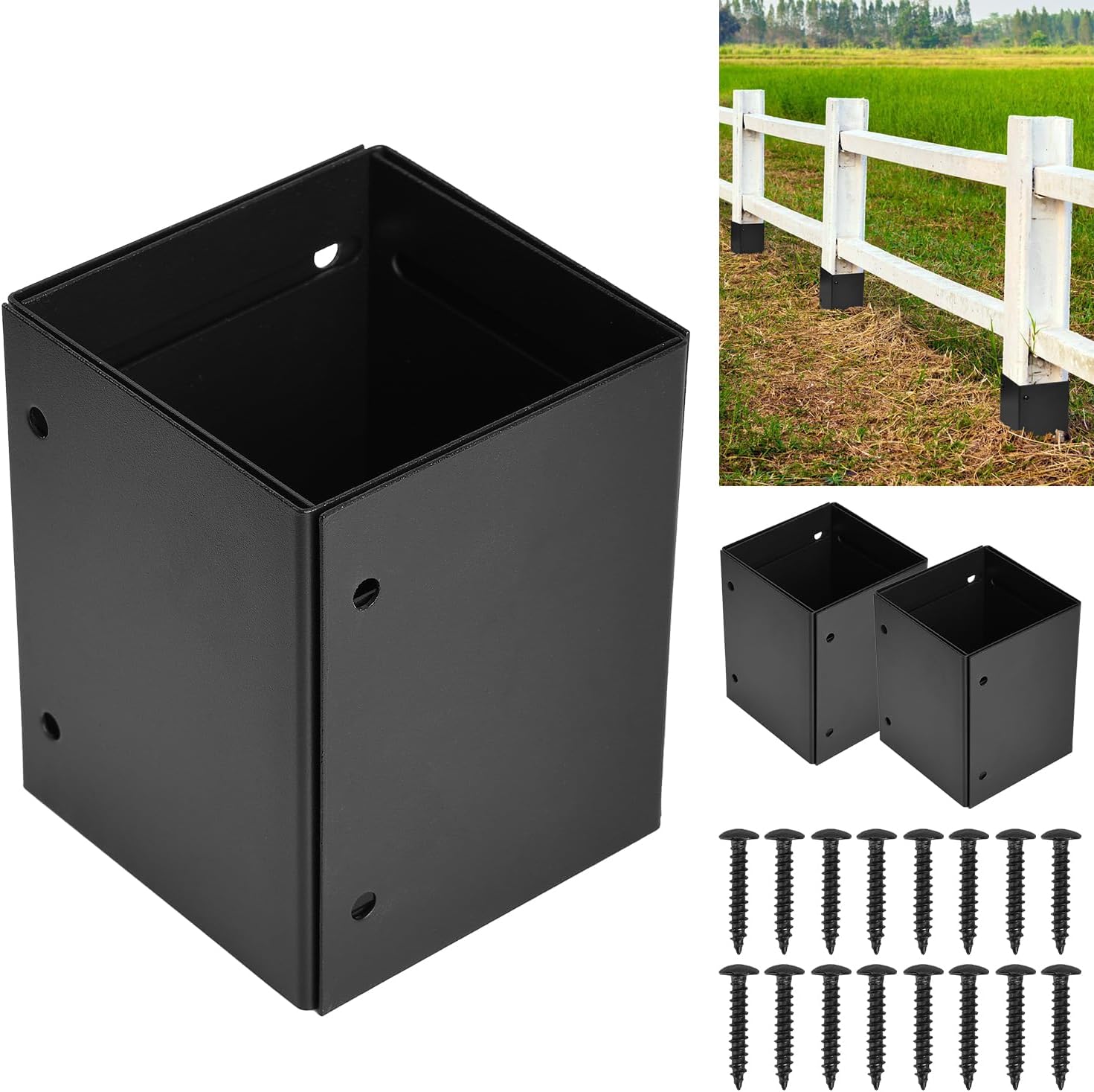 304 Stainless Steel Post Base Protectors Adjustable (Range 3.3-6in ...