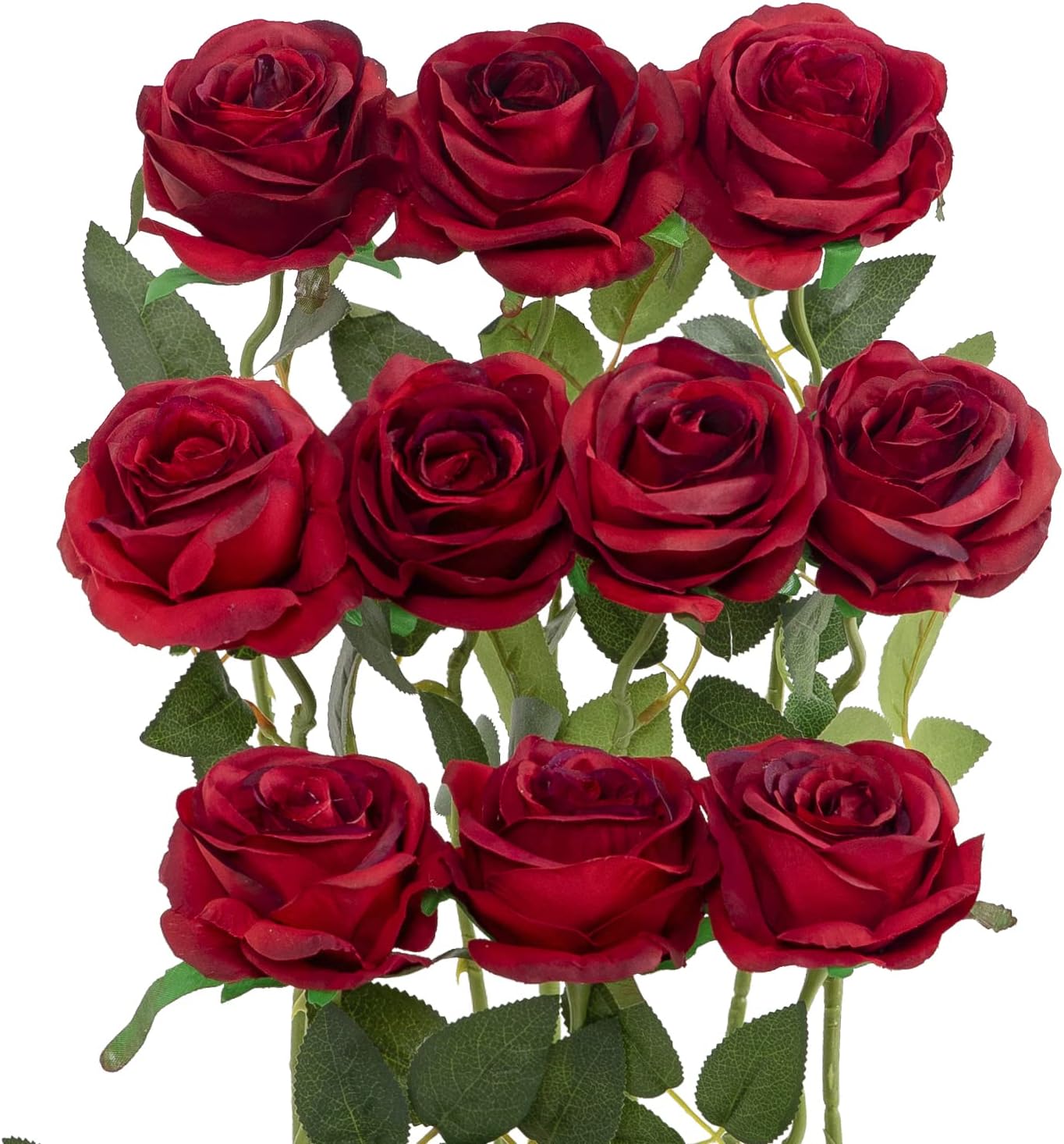 Luyue Artificial Silk Rose Flower Bouquet Fake Roses Wedding Floral ...