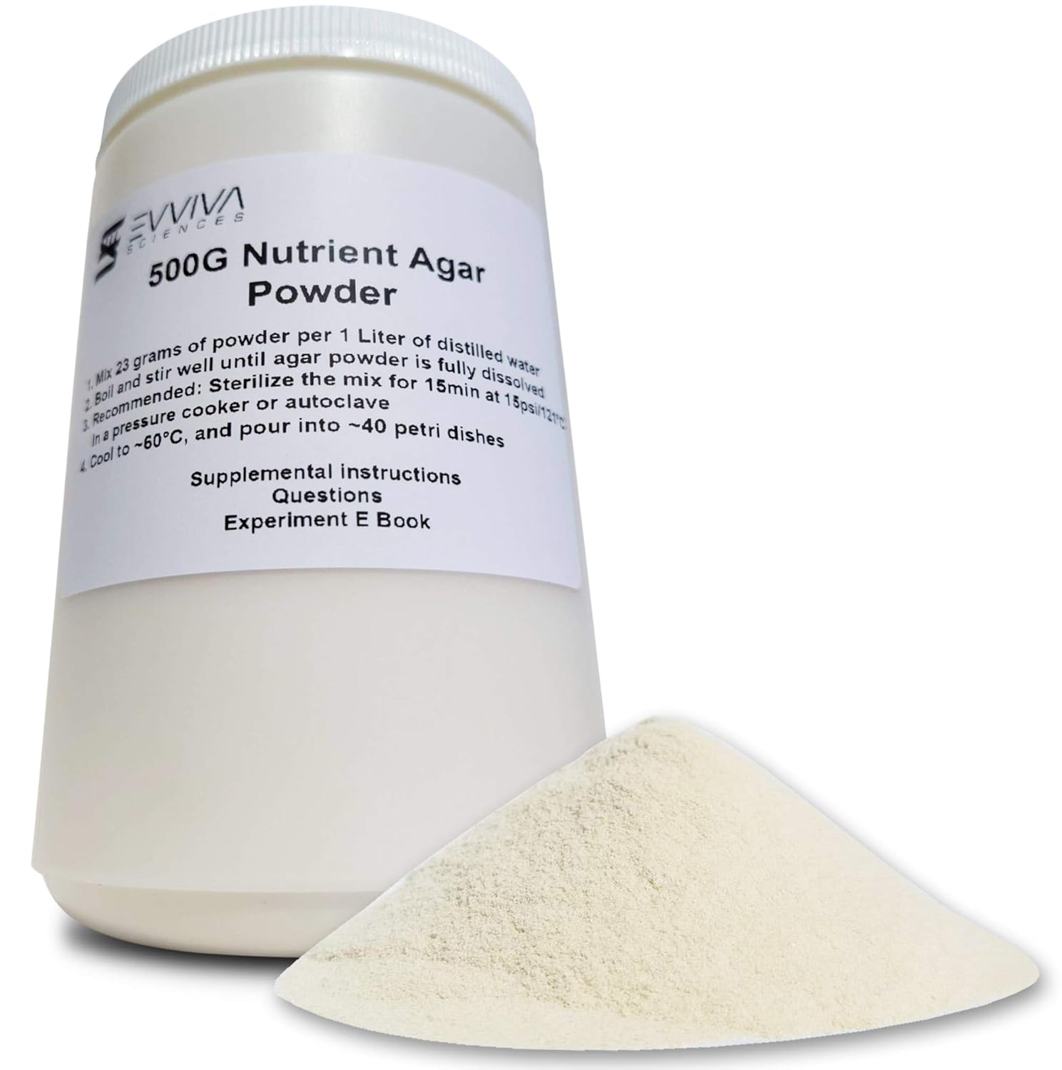 Nutrient Agar Powder 500 Grams by Evviva Sciences, Makes 900 to 1000 ...