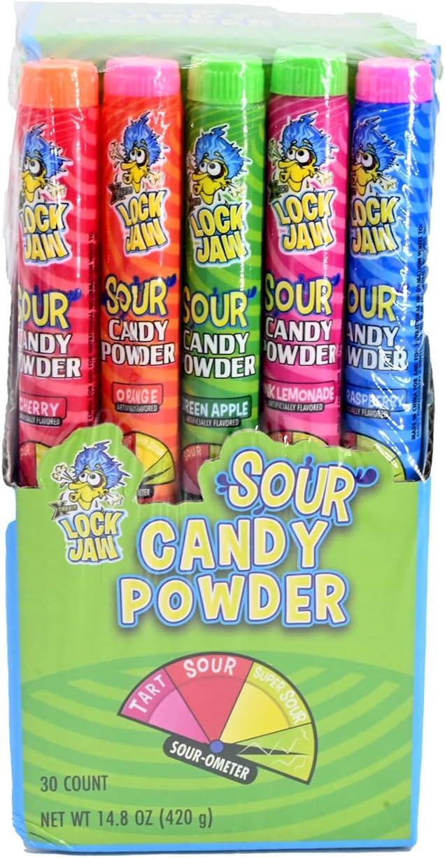 Amazon.com : Kokos Lock Jaw Sour Candy Powder 30ct Box : Grocery ...