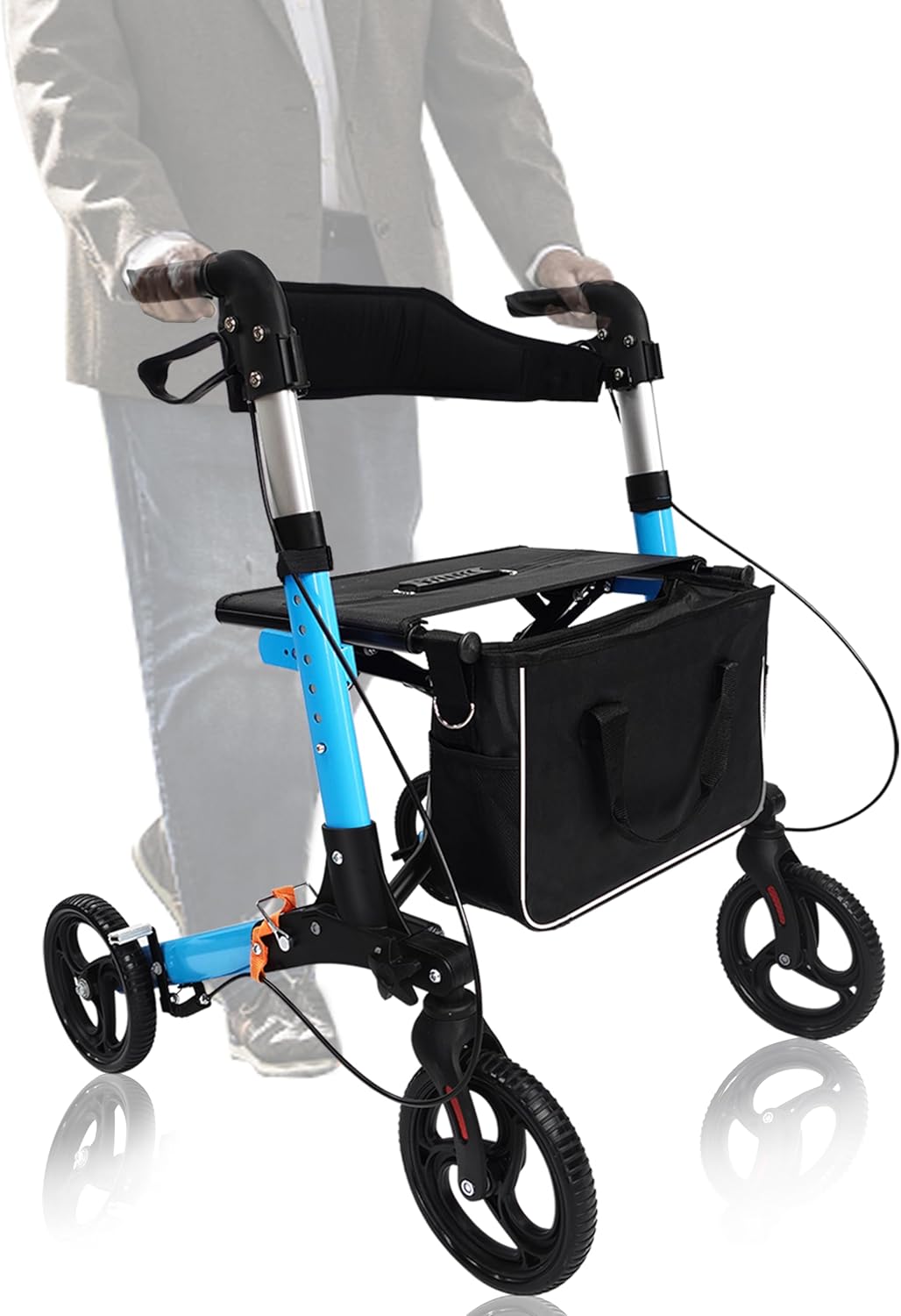 DACOM Luxury Rollator Walkers for Seniors-Bulit-in Cable Rollator ...