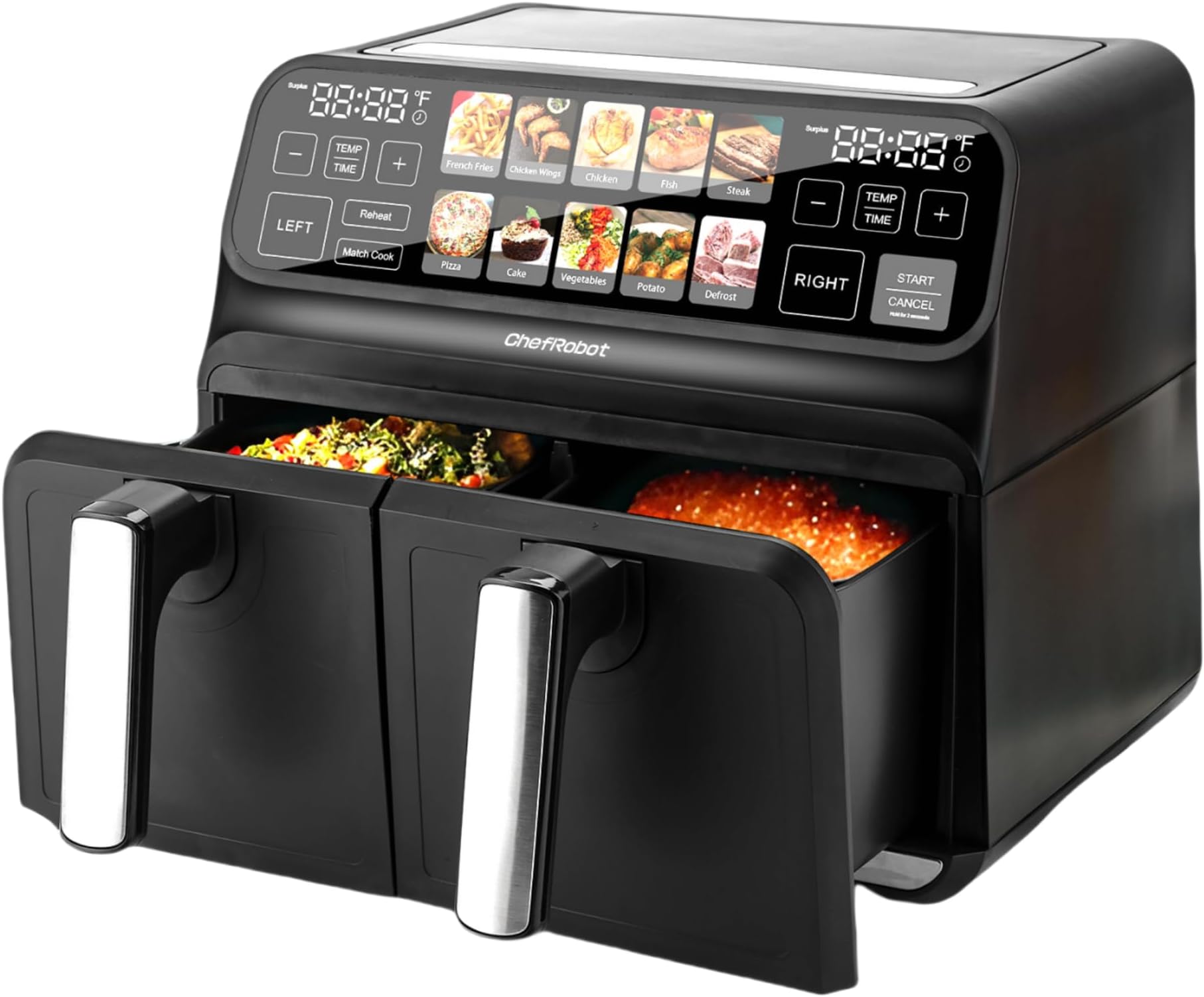 Dual Air Fryer,8 Quart Double Air Fryer,10-in-All Dual Zone Air Fryer ...