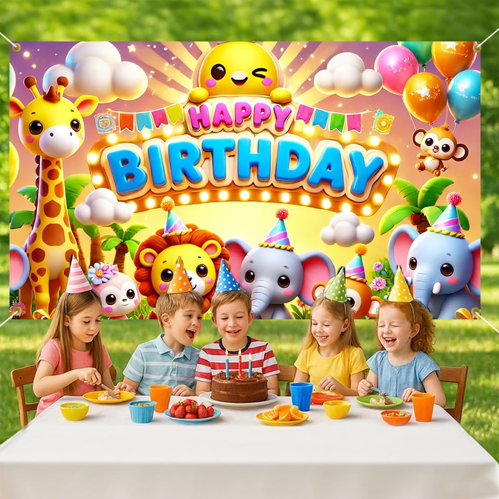 Amazon.com: Happy Birthday Banner Birthday Banner 70.87 x 43.31 Inch ...