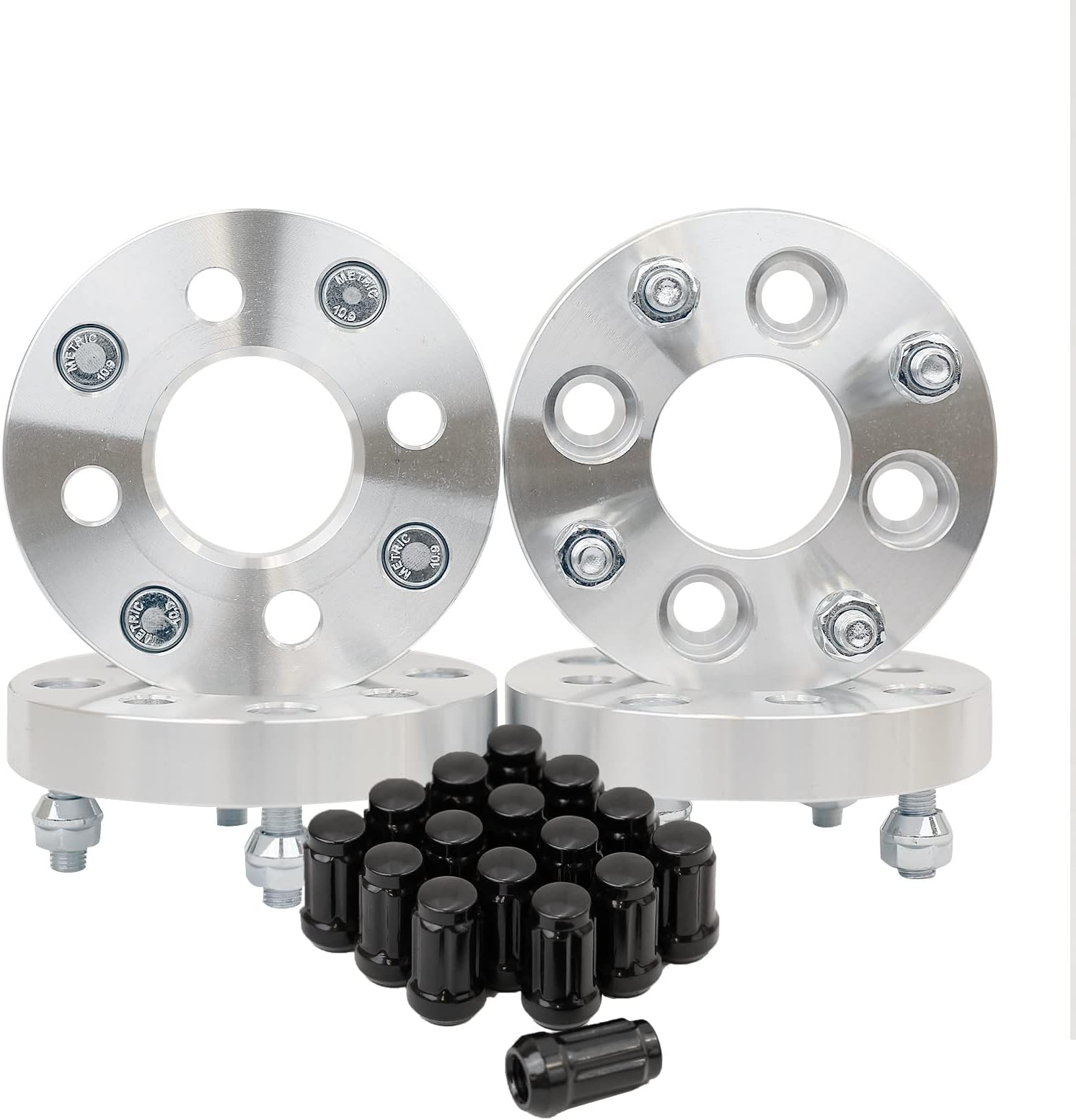 Amazon.com: (4) 25mm (1") 4x100 to 4x108 Wheel Spacers Adapters Changes ...