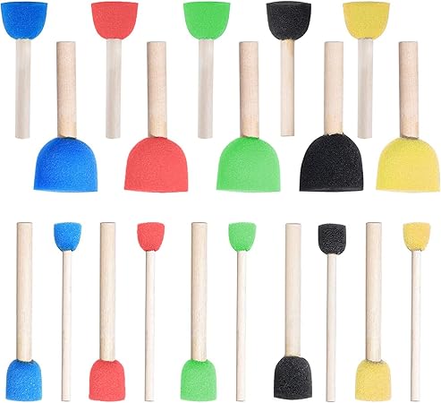 Amazon.com: QUJUFIND 20 Pcs 5 Colors Round Sponges Brush Set, Round ...