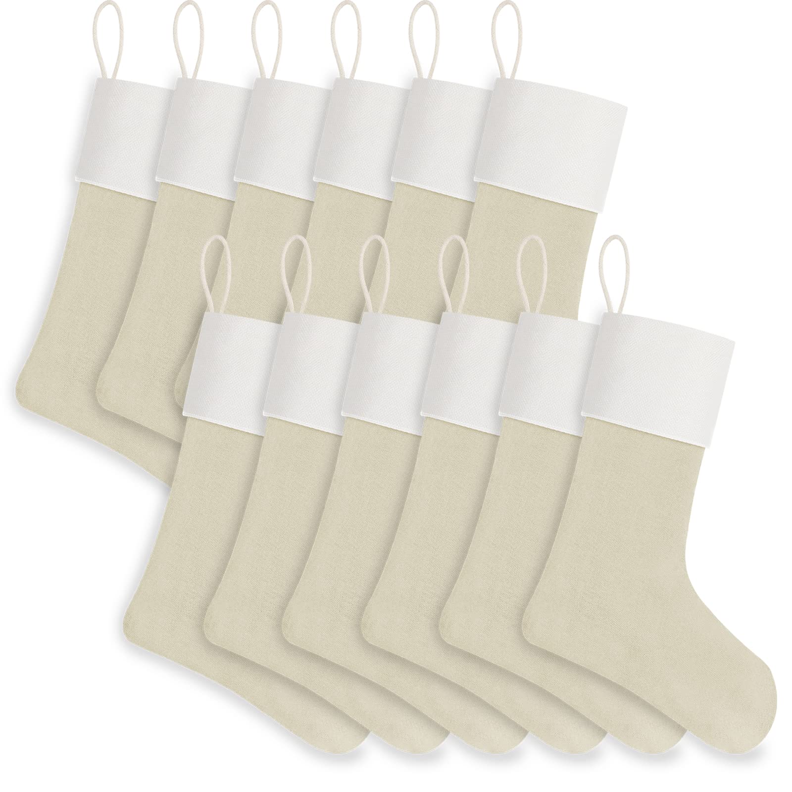 Amazon.com: WANZELONYO Christmas Stocking 18 Inch Linen Decoration ...