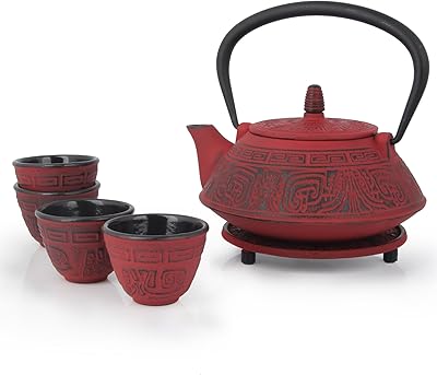 Amazon.com | 40 oz Japanese Cast Iron Teapot Maker Cup Set Tea Kettle ...