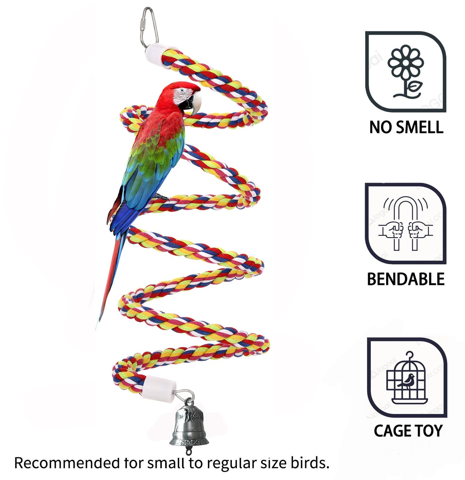Snapklik.com : 63 Bird Rope Perches Birdcage Swing Toys 100% Cotton ...