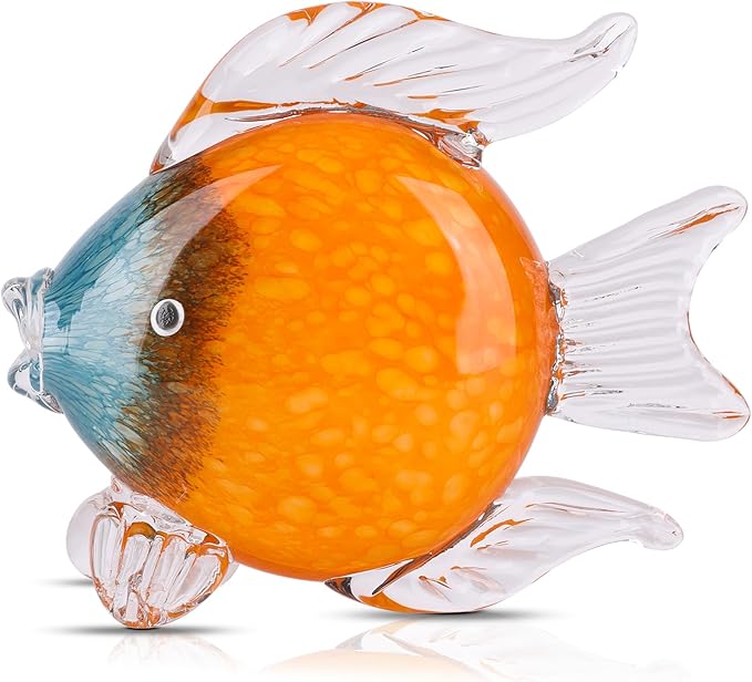 Amazon.com : LCCCK Large Glass Fish Figurines Hand Blown Glass Fish ...