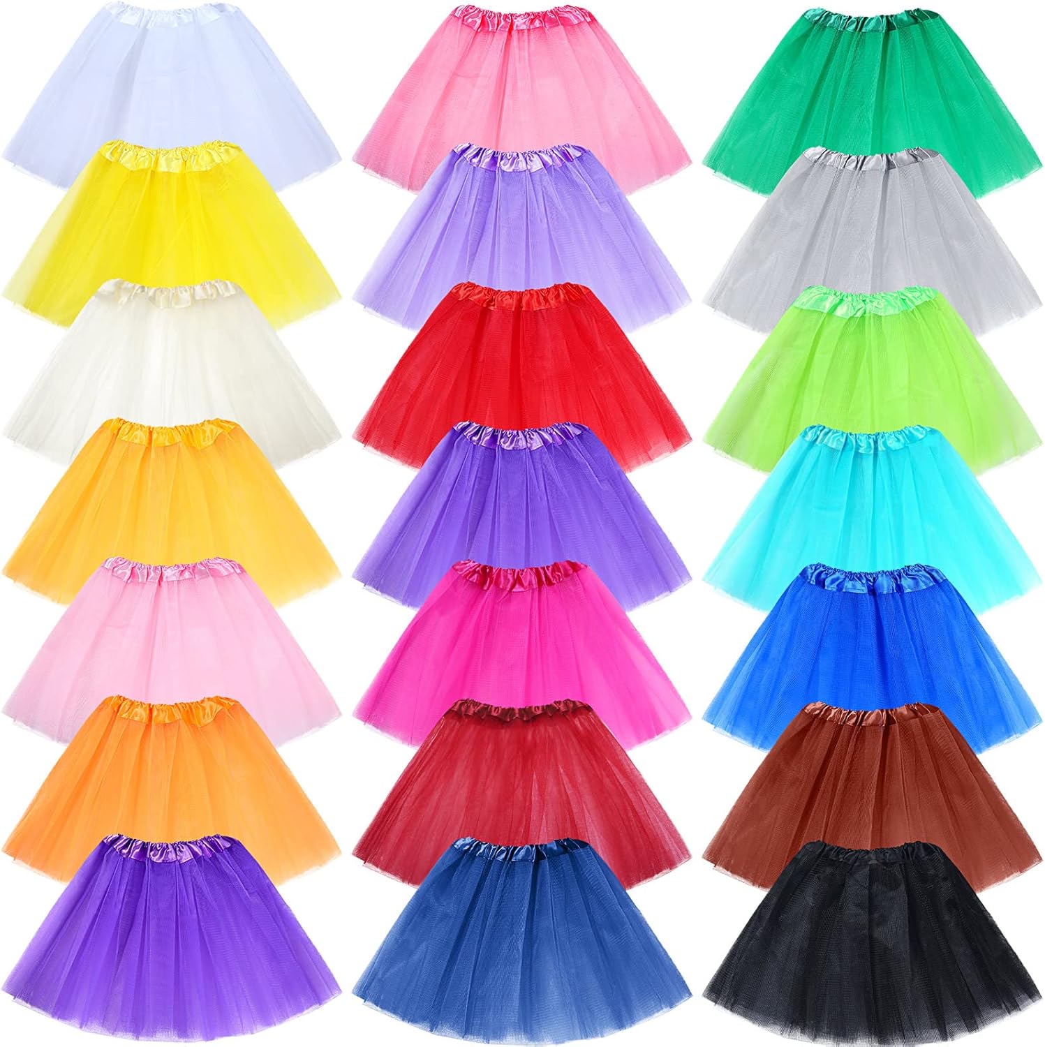 Amazon.com: 22 Pcs Tutu Skirt for Girls Bulk Multicolor Ballet Princess ...