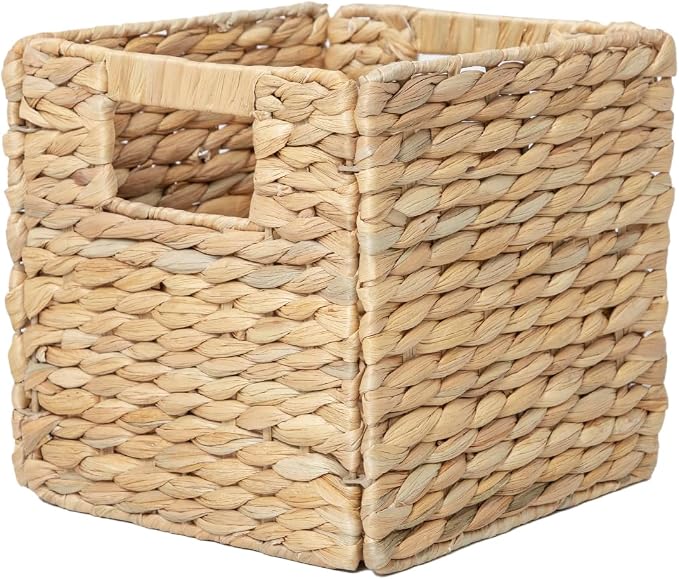 Amazon.com: YAHUAN Foldable Water Hyacinth Storage Cubes 9X9 Hand Woven ...