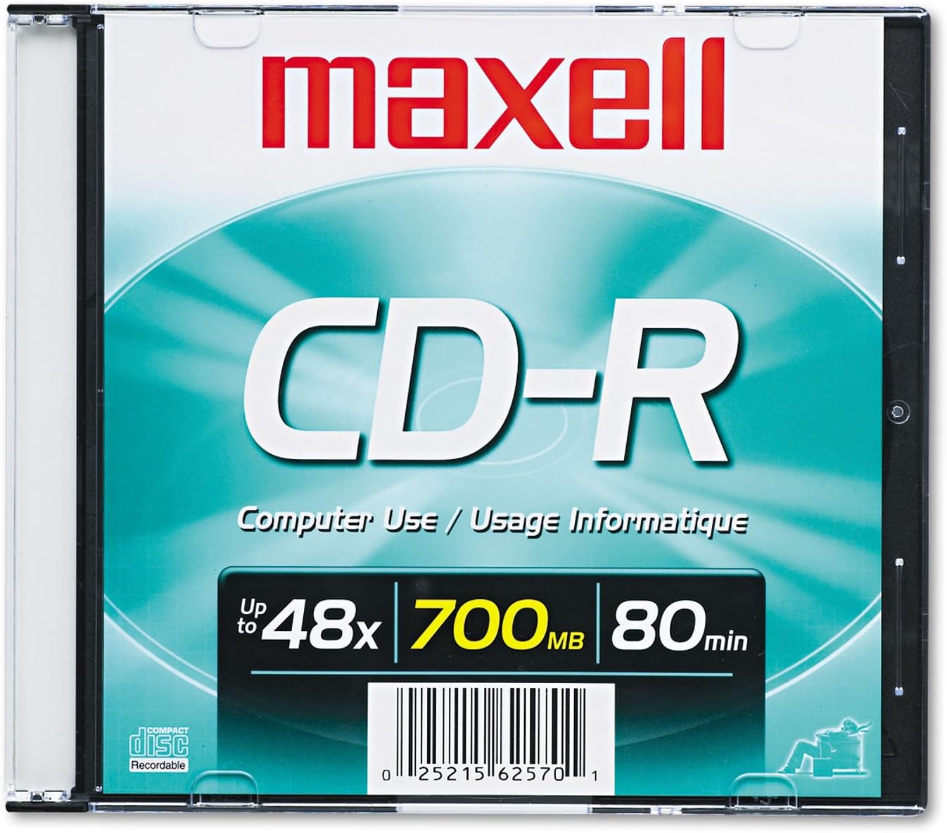 Maxell CDR700 1-Pack 700MB Blank Recordable CD 648201 : Amazon.ca ...