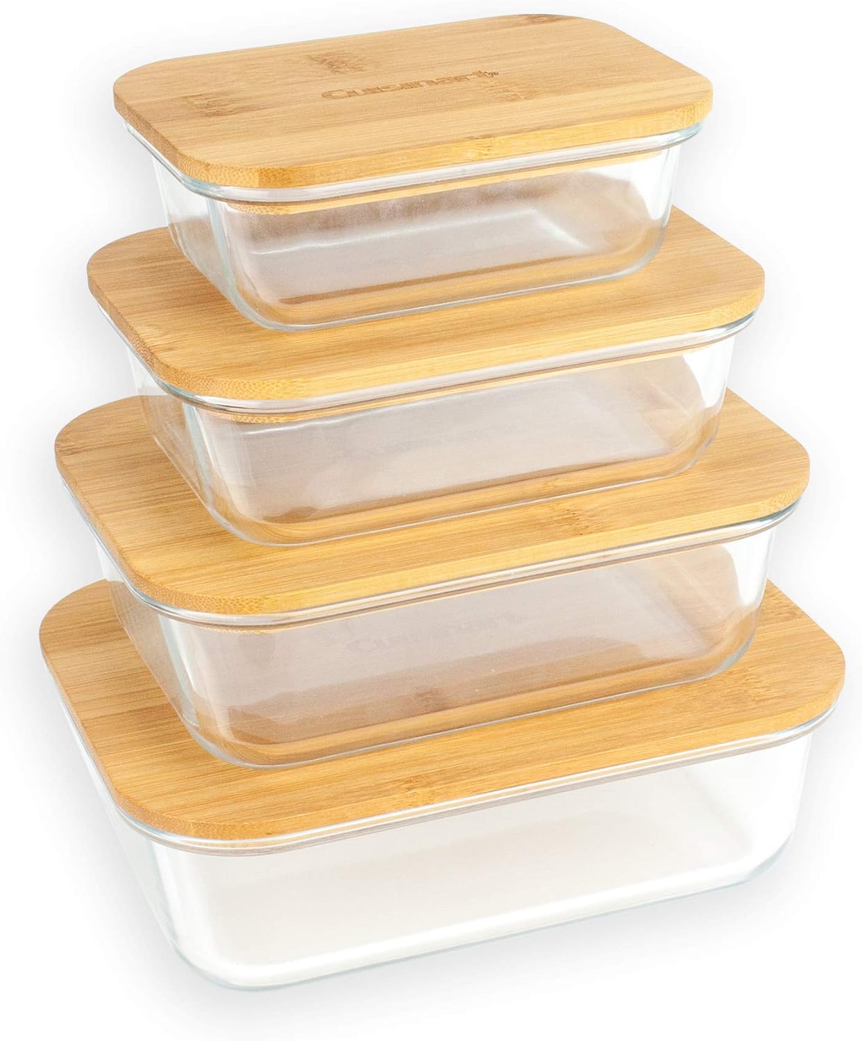 Amazon.com: Cuisinart Glass Containers with Bamboo Lids - 8 Piece ...
