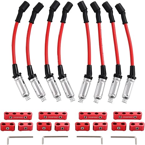 Amazon.com: Spark Plug Ignition Wire Set 10.2mm and Engine Spark Plug ...