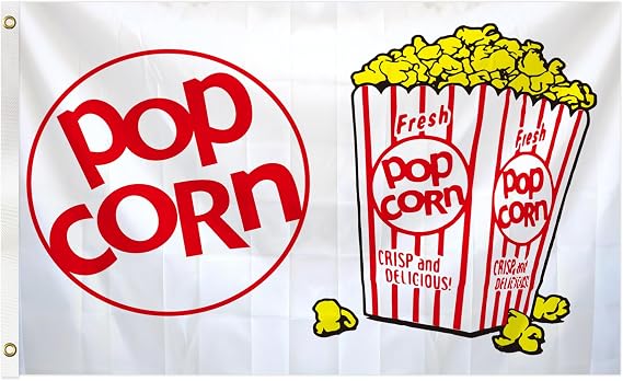 Amazon.com: 3 x 5 Ft Pop Corn Flag Business Concession Stand Sign ...