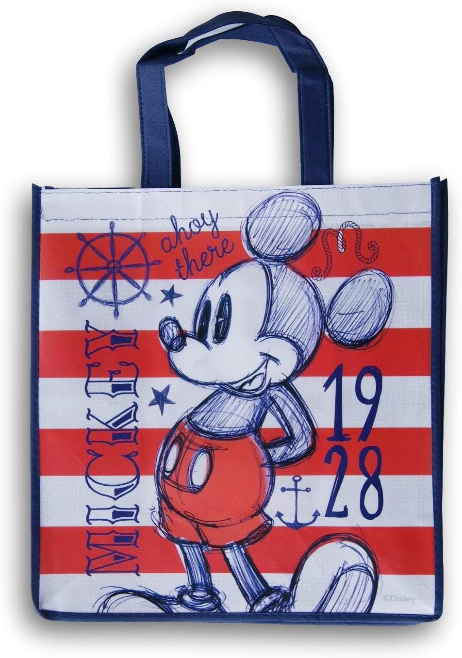 Amazon.com: LLP Mickey Reusable Tote Bag - Pencil Sketch Stripe - 13 x ...