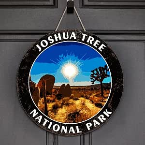 Amazon.com: Welcome Sign Joshua Tree National Park Round Wood Sign ...