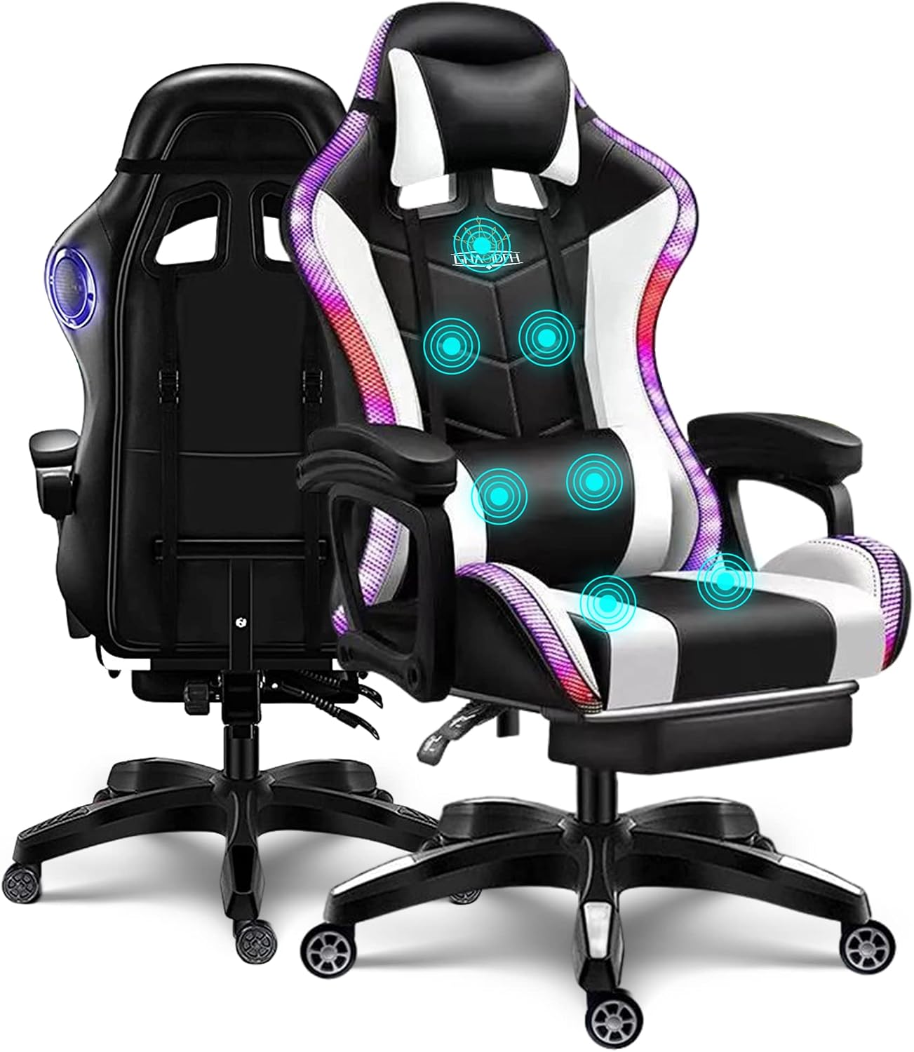 Amazon.com: FZYUAN Gaming Chair for Adults with Speakers Massage ...