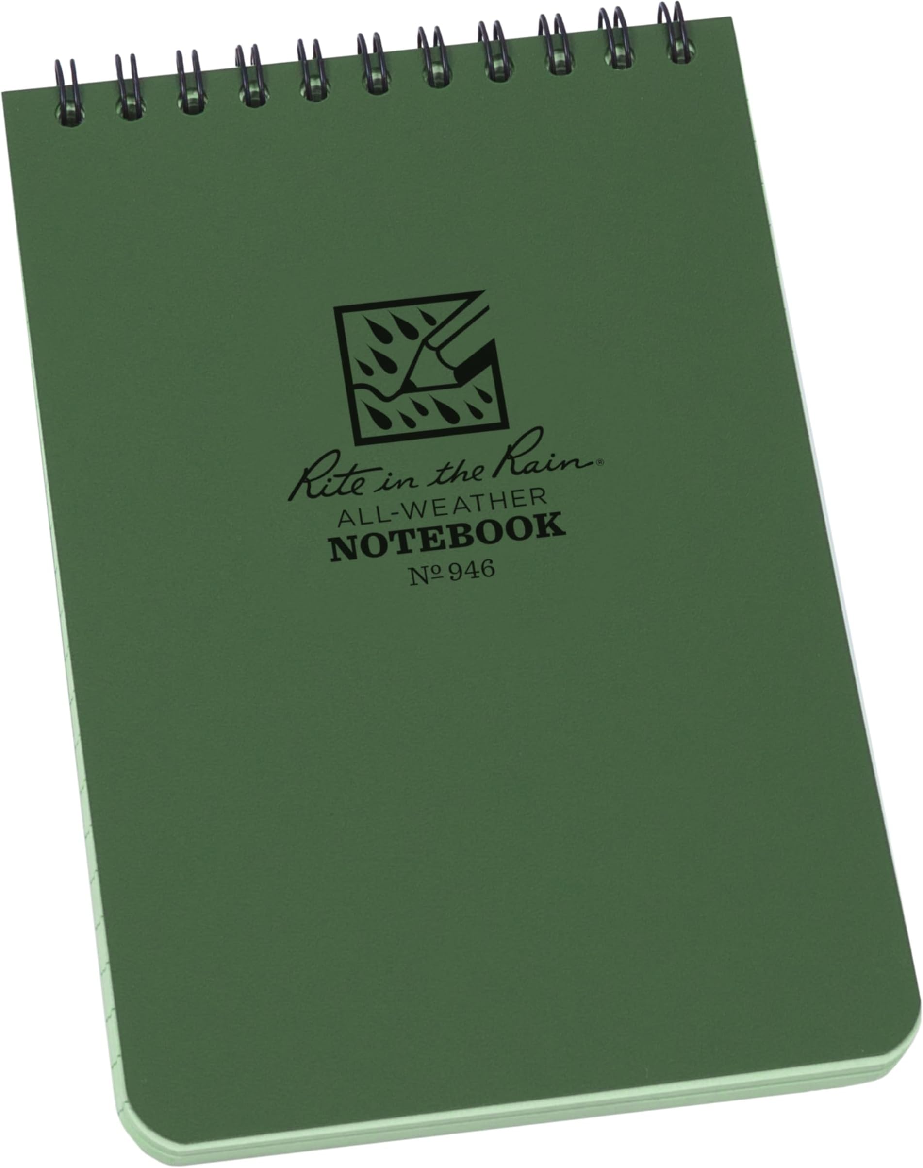 Rite in the Rain All-Weather Top-Spiral Notebook, 4" x 6", Green Cover ...