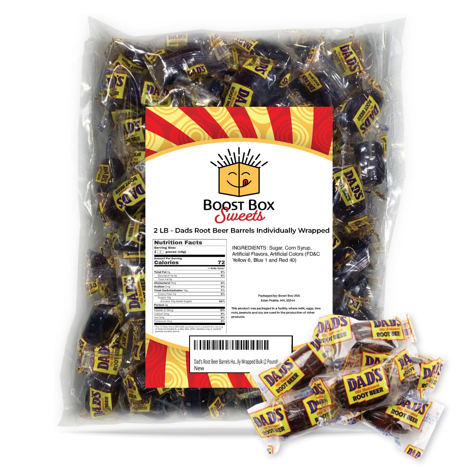 Amazon.com : Dad's Root Beer Barrels Hard Candy Individually Wrapped ...